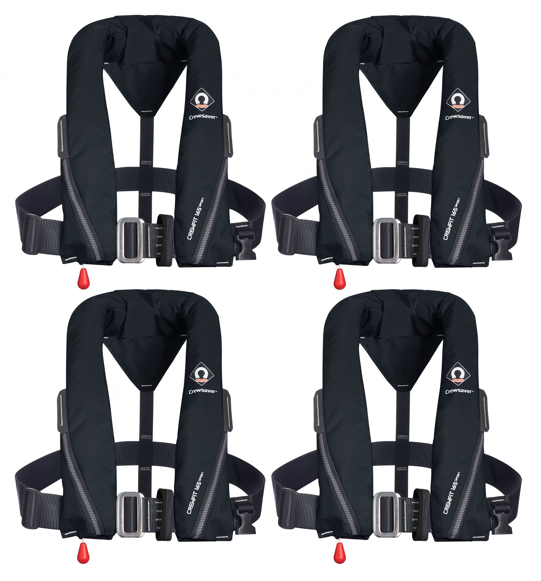 Set Of Four Black Crewsaver Crewfit Sport Harness 165N With Service Kit ...