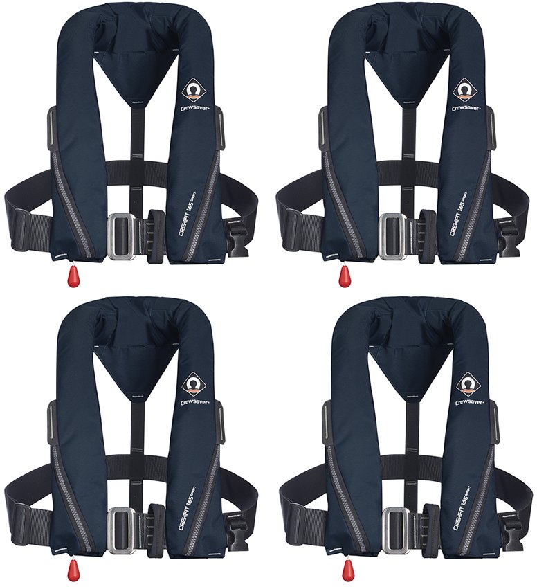 Set Of Four Navy Blue Crewsaver Crewfit Sport Harness 165N With Service ...