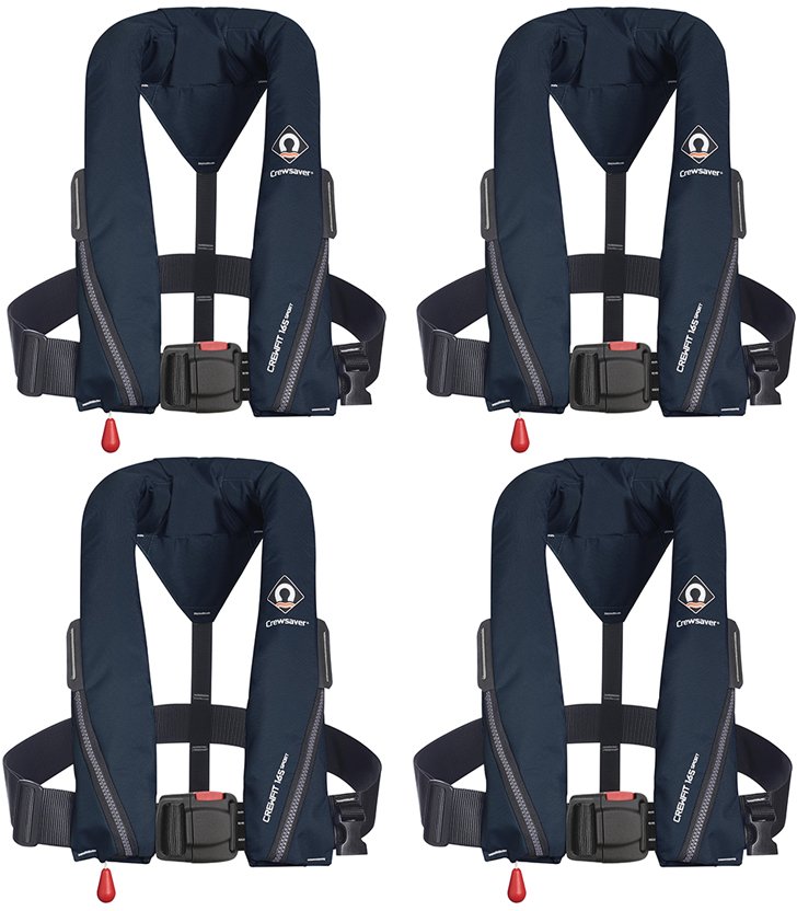Set Of Four Navy Blue Crewsaver Crewfit Sport Plastic Buckle 165N Plus ...