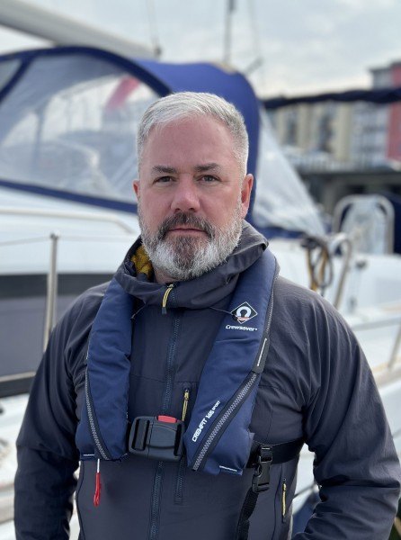 Set Of Four Navy Blue Crewsaver Crewfit Sport Manual 165N Plus Storage ...